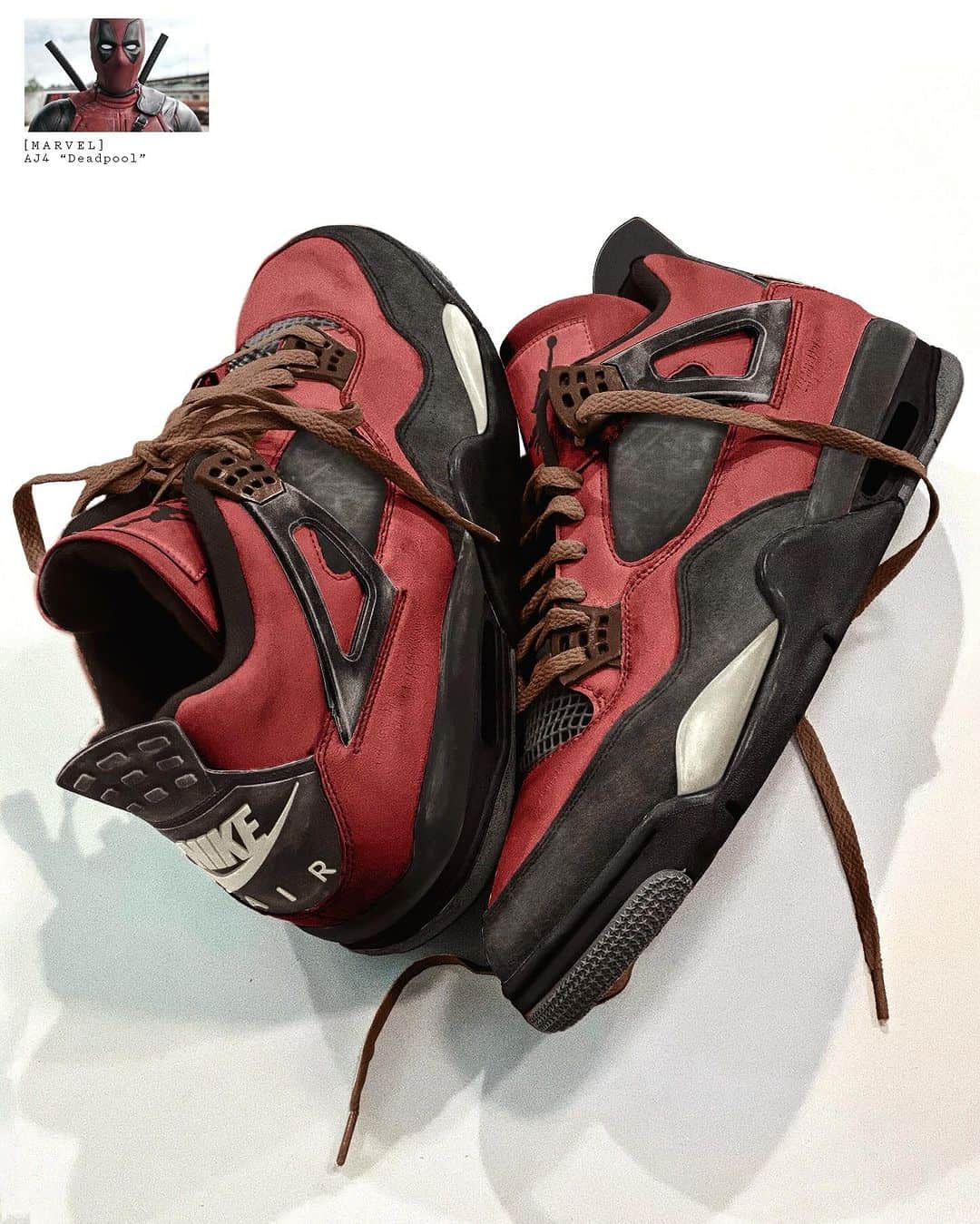 These “Deadpool” Air Jordan 4 Sneakers Are Loud, Red, and Absolutely ...